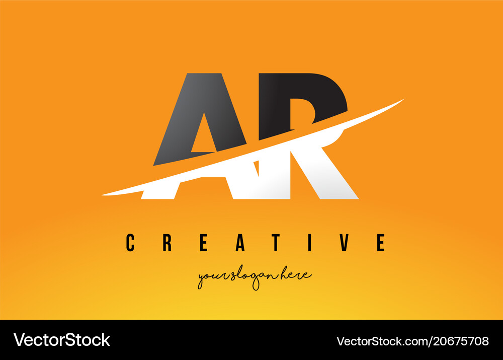 Ar a r letter modern logo design with yellow Vector Image