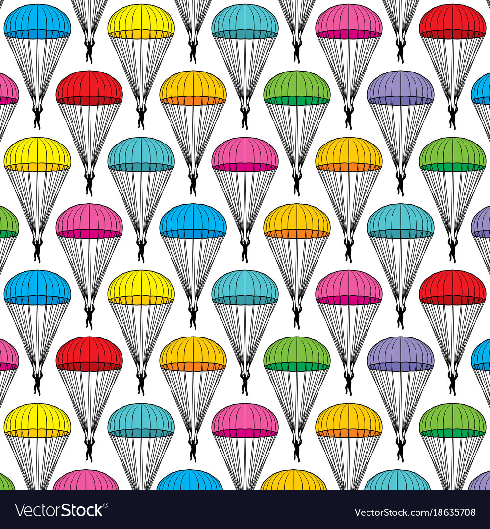 Background pattern with parachutes Royalty Free Vector Image