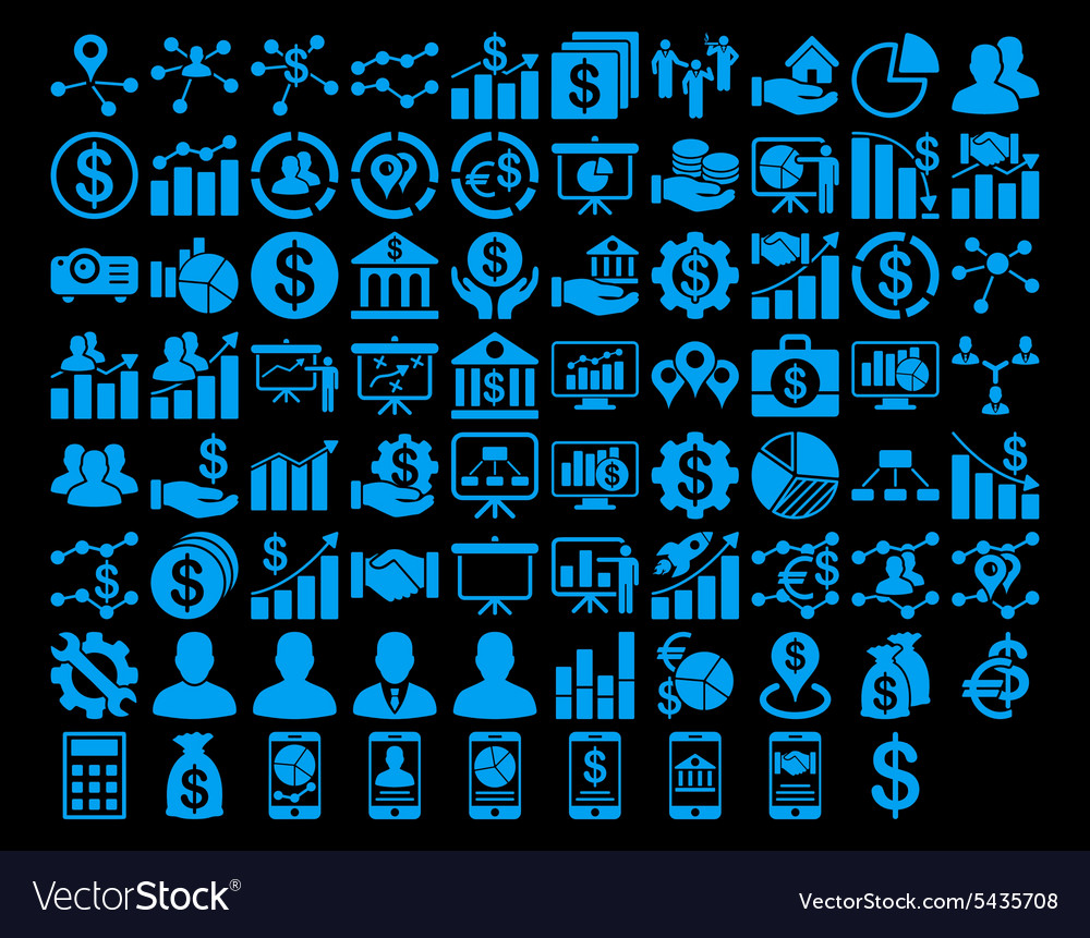 Business icon set Royalty Free Vector Image - VectorStock