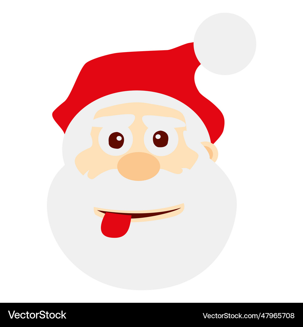 Cheeky santa claus emoticon Royalty Free Vector Image