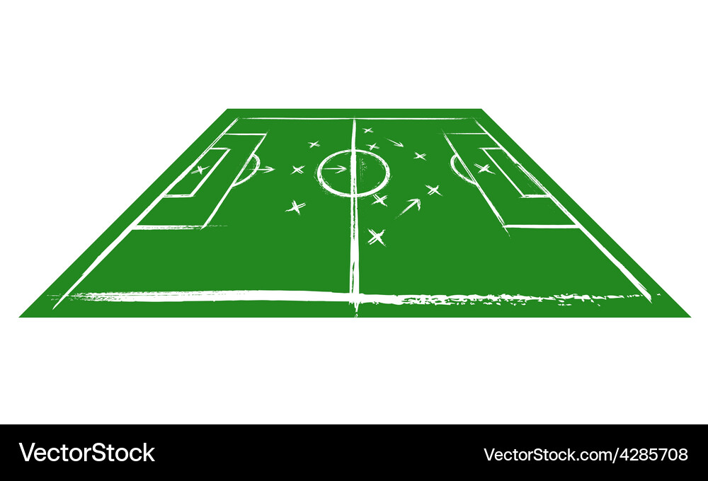 Football field in perspective Royalty Free Vector Image