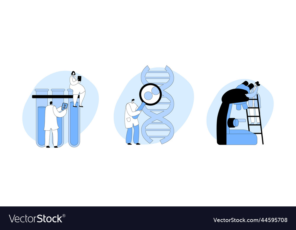 Genetic laboratory staff using medicine Royalty Free Vector