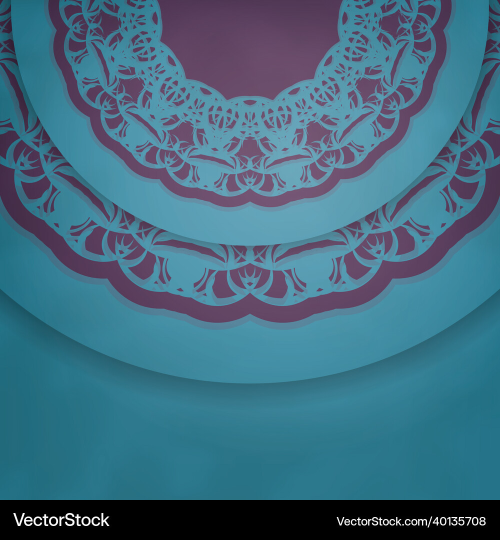 Greeting brochure in turquoise color Royalty Free Vector