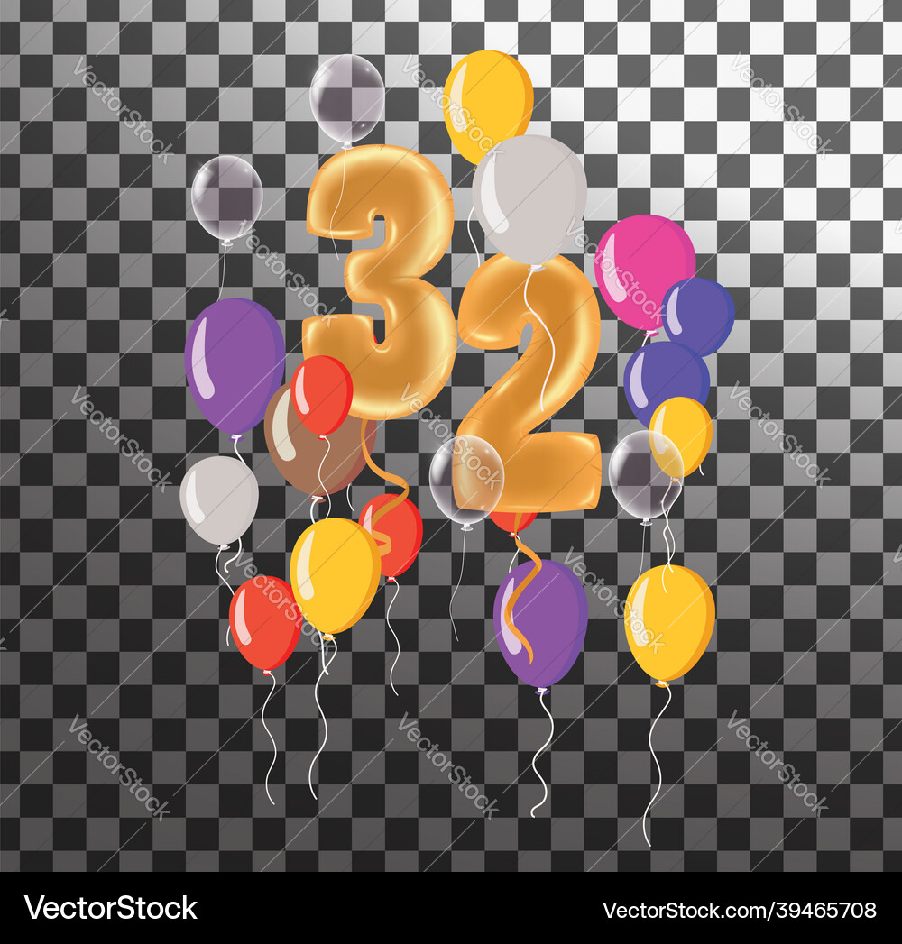 Happy birthday thirtytwo year fun celebration Vector Image