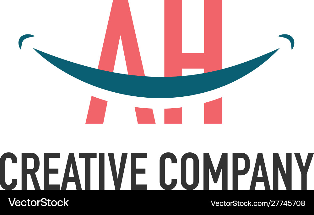 Initial letter ah dental logo concept Royalty Free Vector