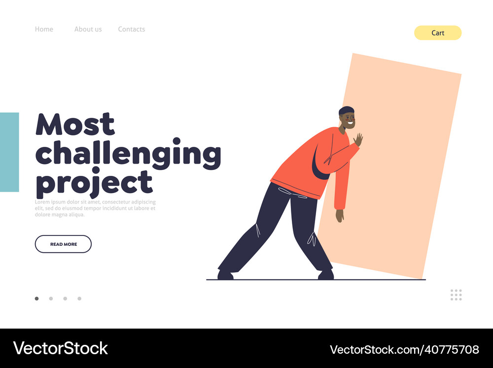 Most challenging projects concept of landing page Vector Image