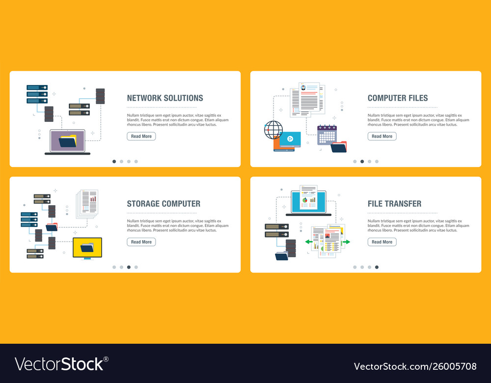 Network solutions computer files storage computer Vector Image