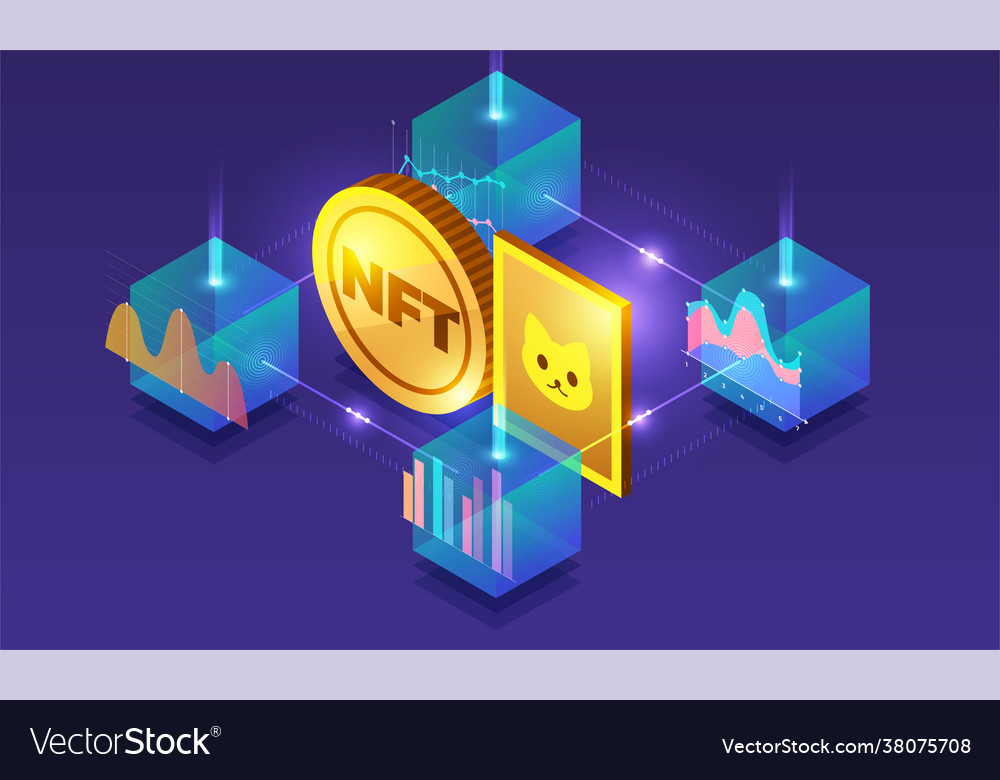 Nft non-fungible token Royalty Free Vector Image
