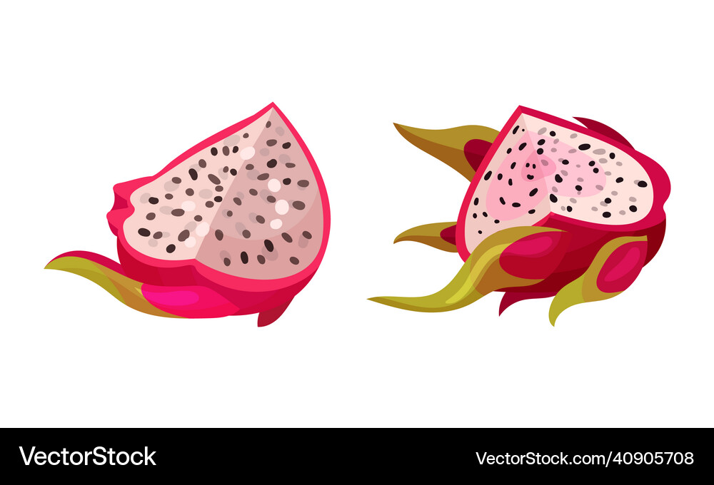 Pitaya or pitahaya tropical fruit with white juicy