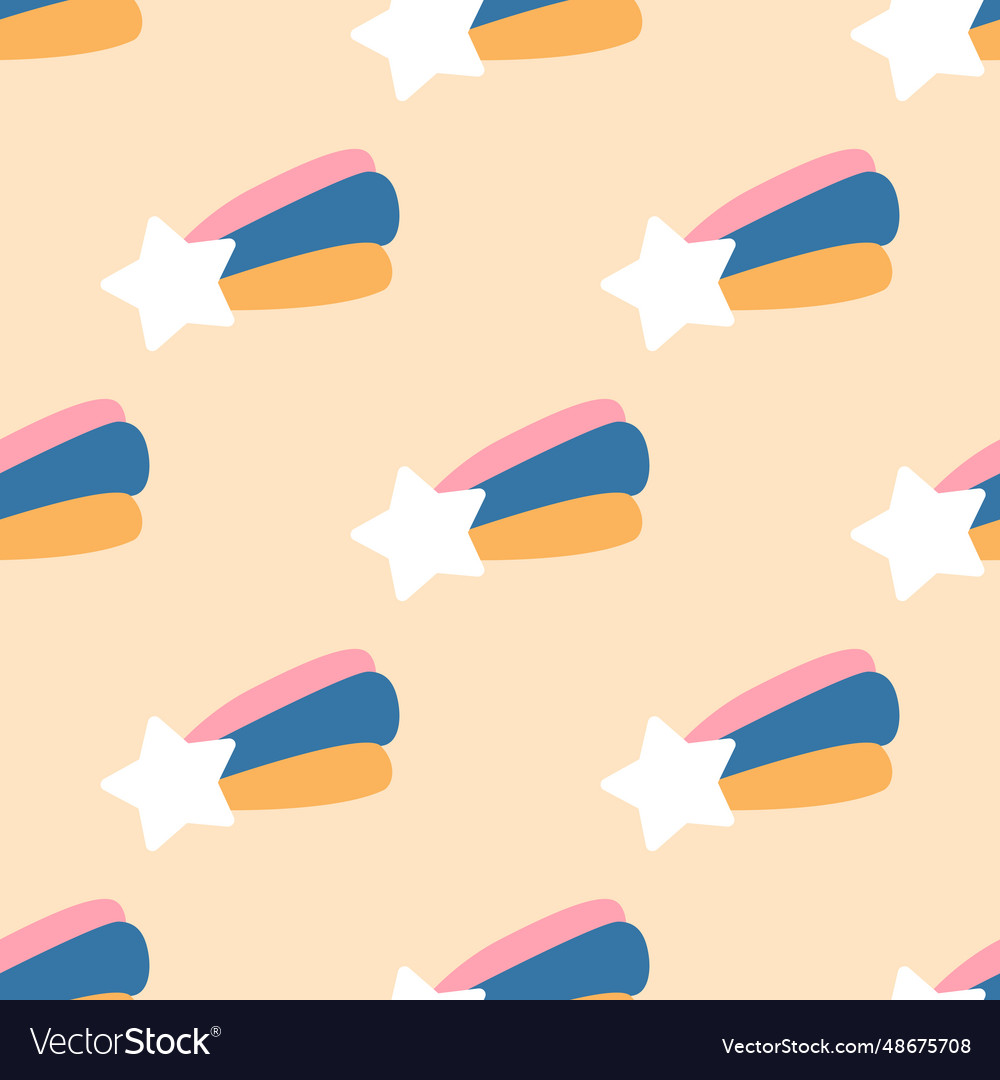 Seamless shooting star pattern Royalty Free Vector Image