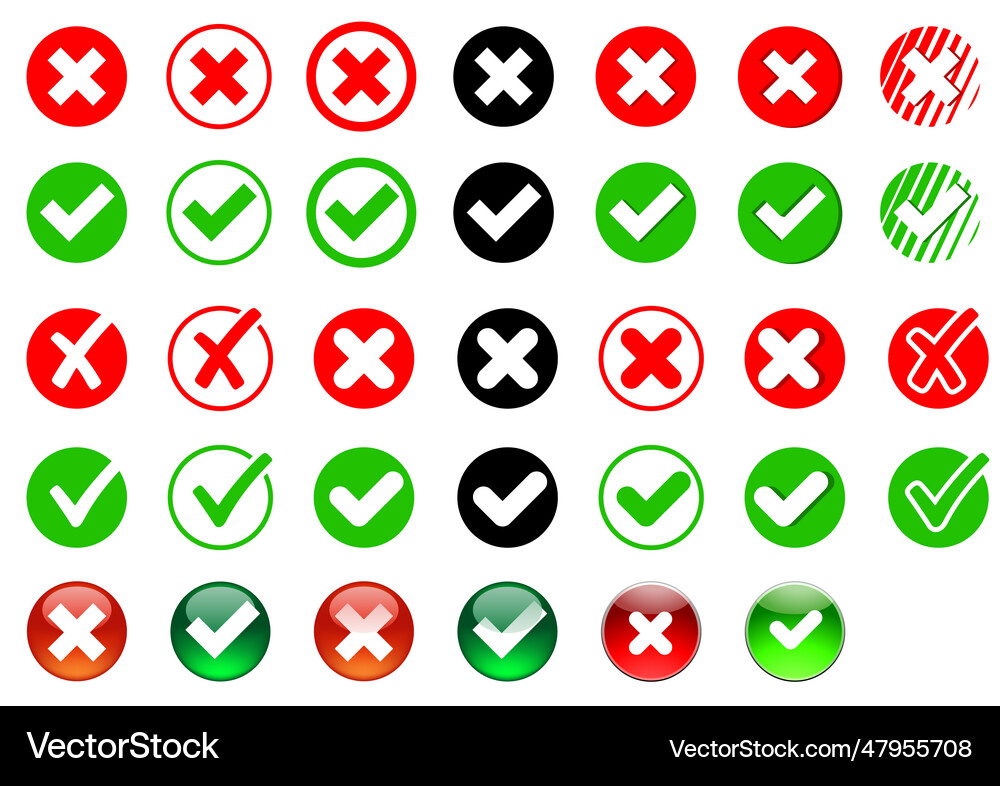 Set of consent icons Royalty Free Vector Image