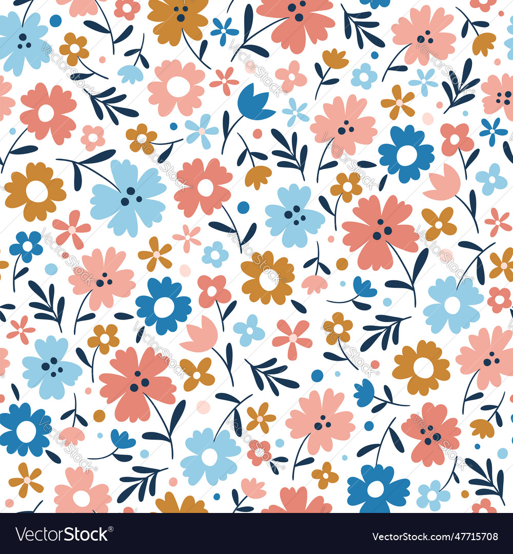 Small flowers seamless pattern Royalty Free Vector Image