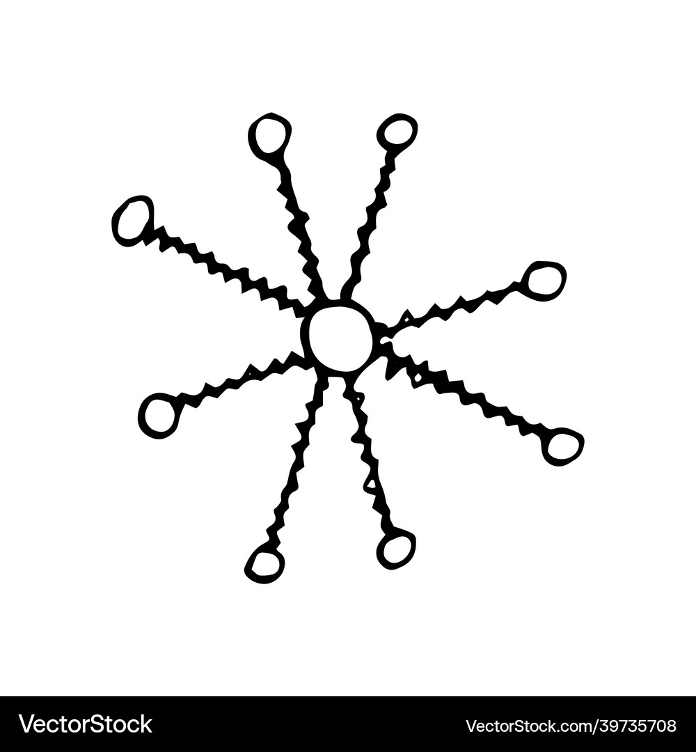 Snowflake hand drawn doodle scandinavian nordic Vector Image