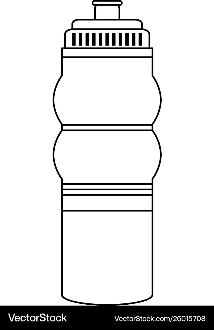 Water flask on white background in black and white