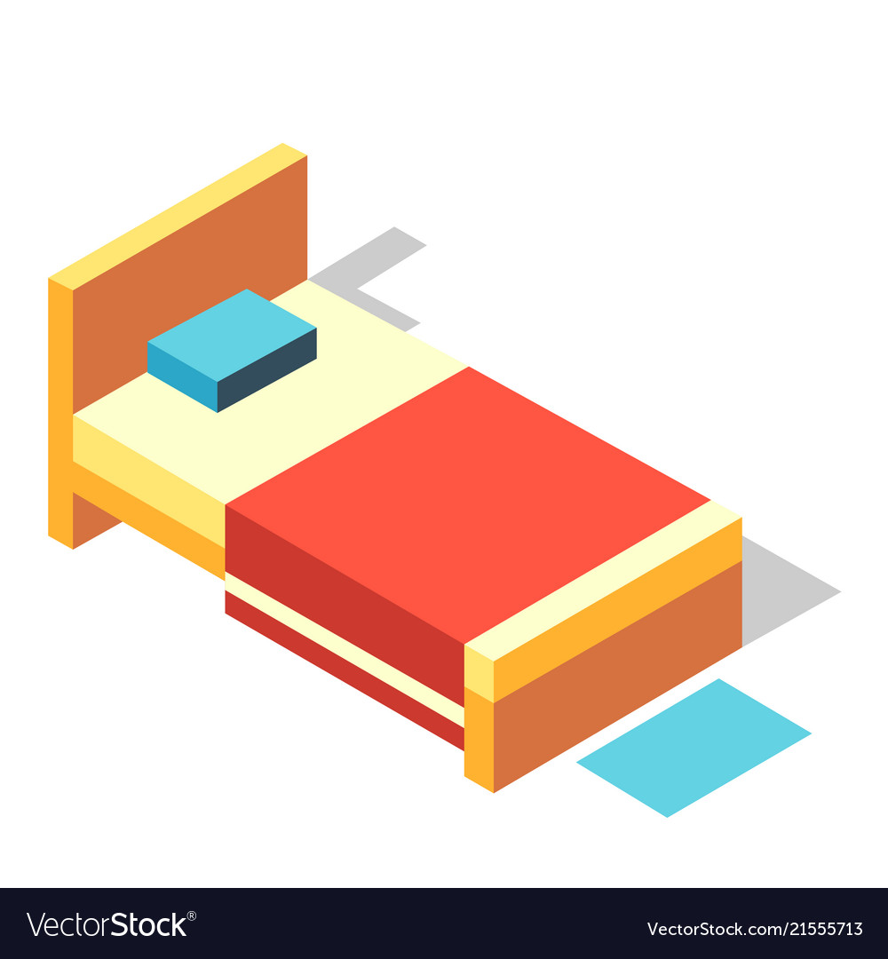 Bed isometric Royalty Free Vector Image - VectorStock