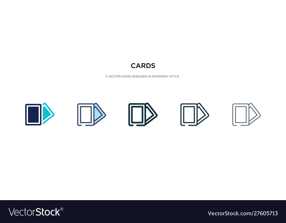 Cards icon in different style two colored Vector Image