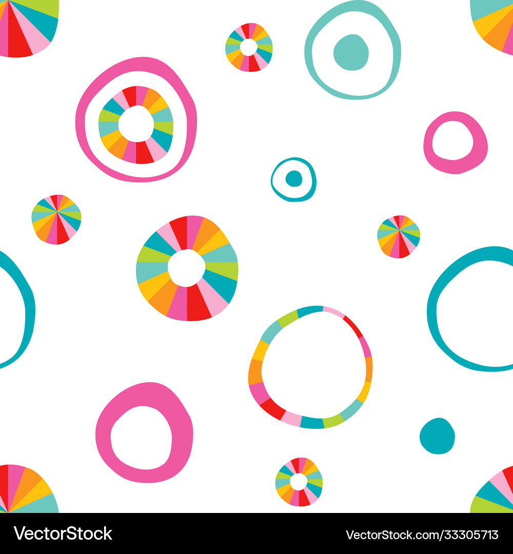 Children doodle hand drawn round circle color Vector Image