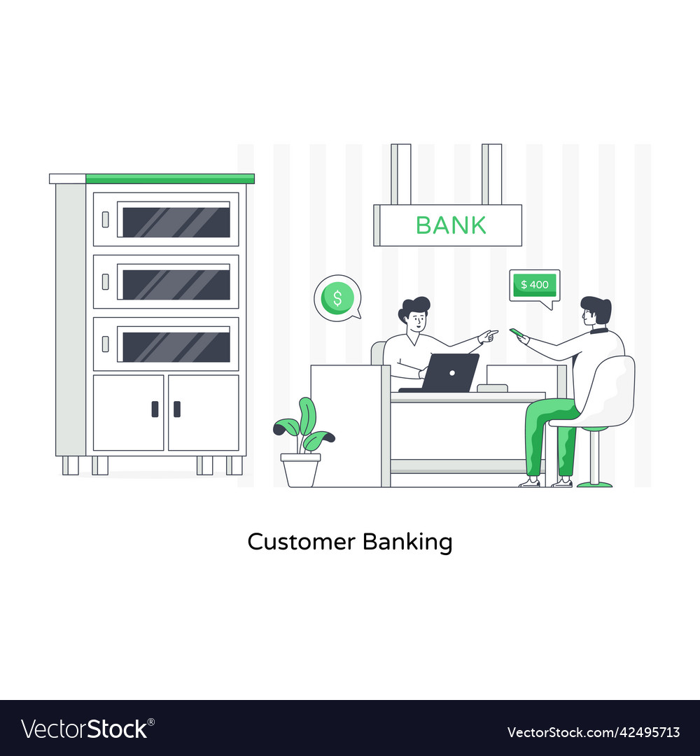 Customer banking Royalty Free Vector Image - VectorStock