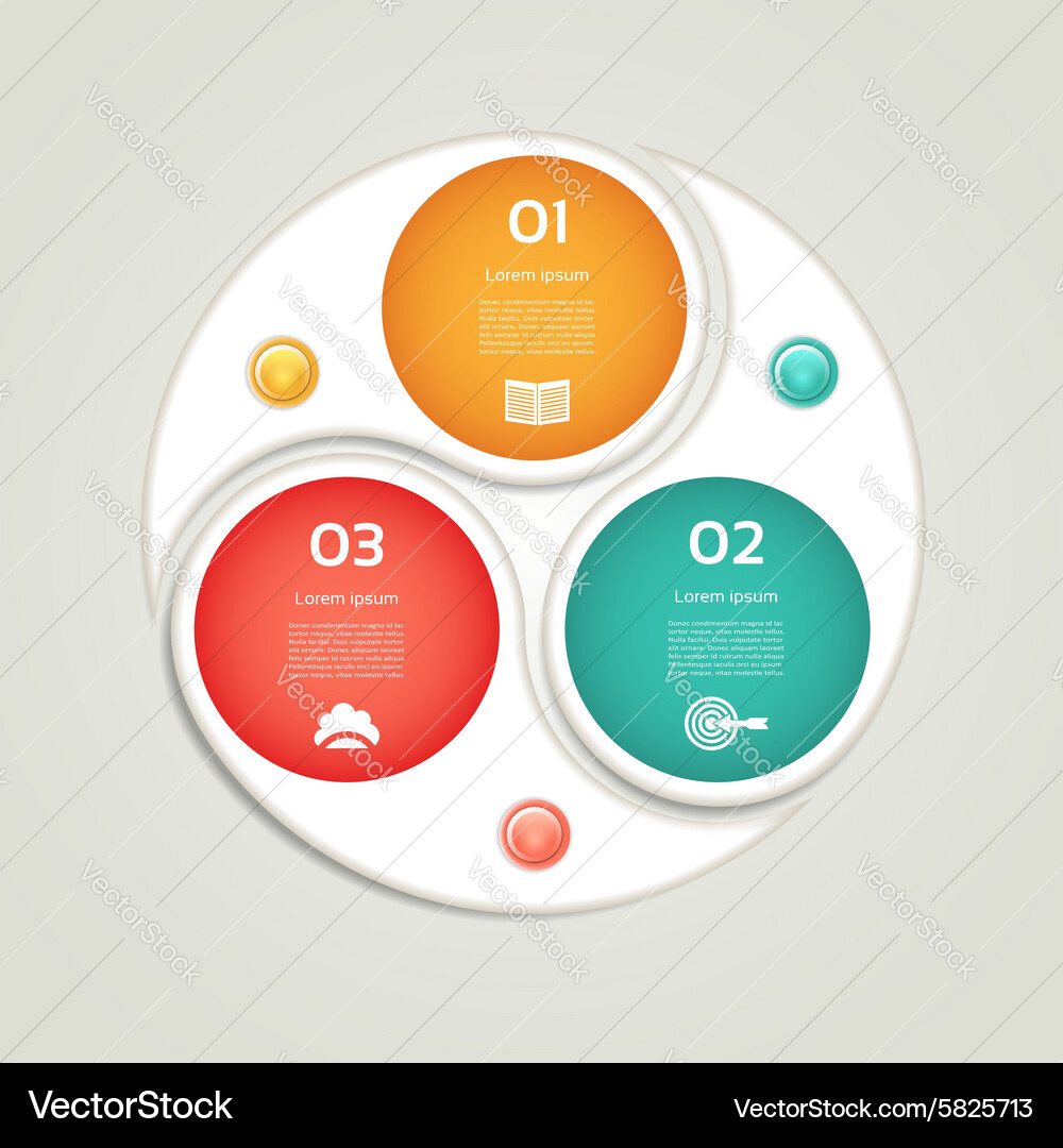 Zyklusdiagramm mit drei Schritten und Icons eps 10