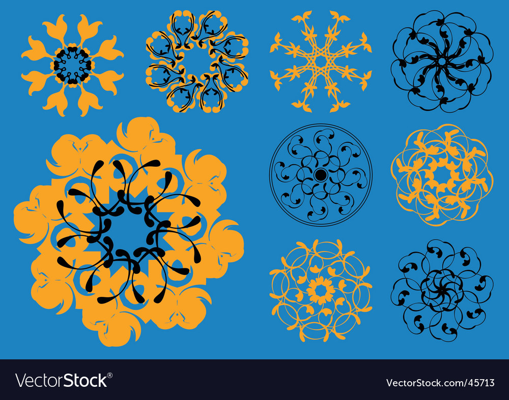 Floral element set Royalty Free Vector Image - VectorStock