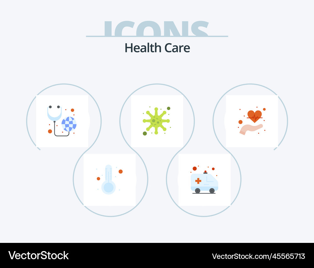 Health care flat icon pack 5 icon design hands Vector Image