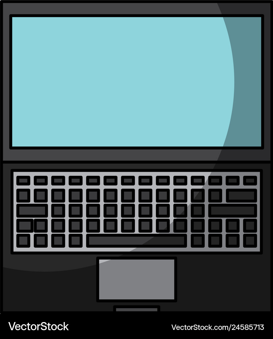 Laptop computer isolated icon Royalty Free Vector Image