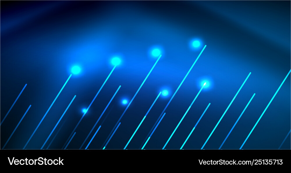 Neon glowing techno lines blue hi-tech futuristic Vector Image