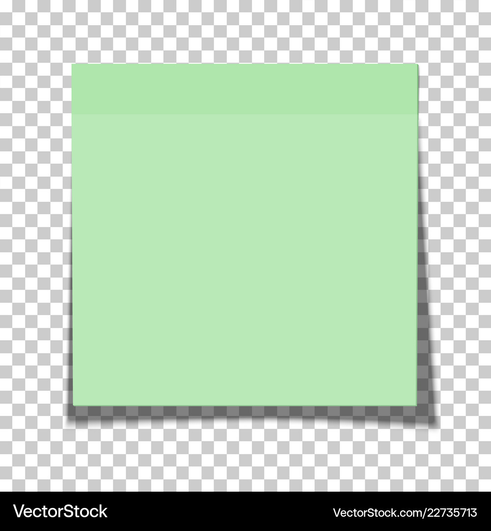 Office green paper sticky note glued to Royalty Free Vector