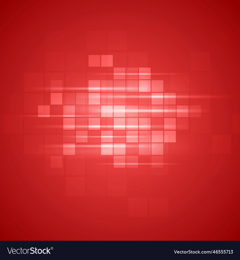 Red technical squares background Royalty Free Vector Image