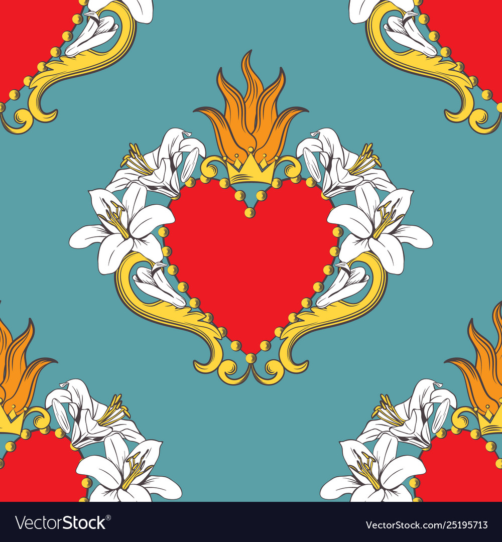 Seamless damask pattern with beautiful ornamental Vector Image