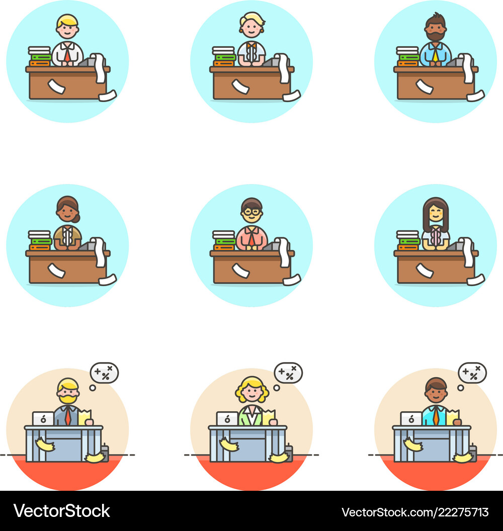 Set of multicolor work icons Royalty Free Vector Image