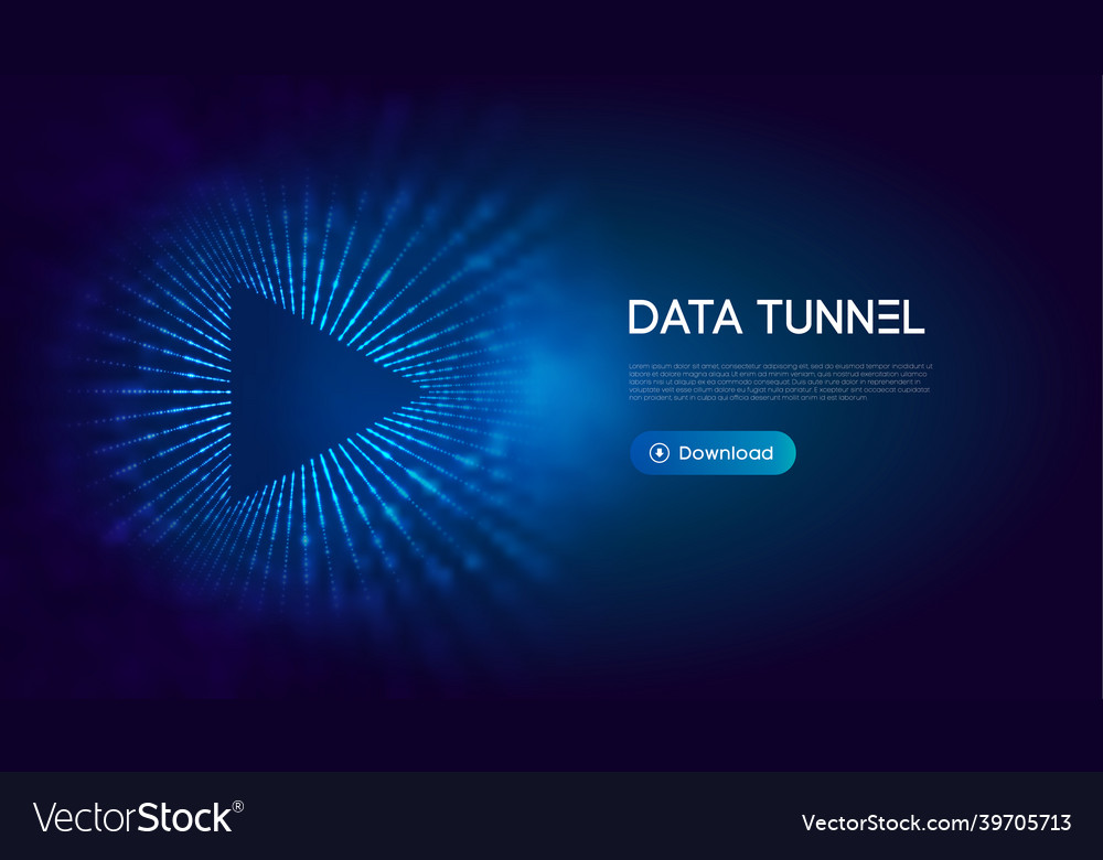 Triangle tunnel big data Royalty Free Vector Image