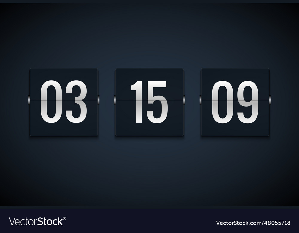 Countdown timer clock counter flip timer template Vector Image