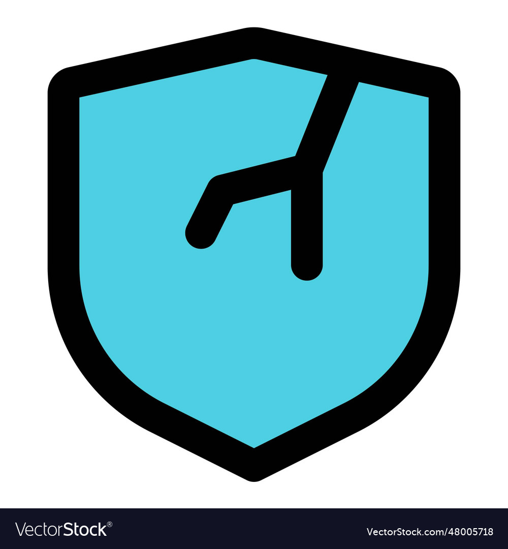 Destroyed shield and breach of privacy Royalty Free Vector