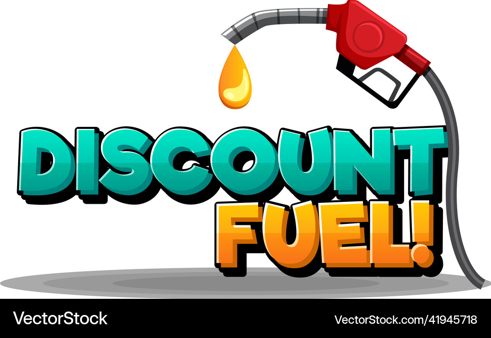 Discount fuel font logo design Royalty Free Vector Image