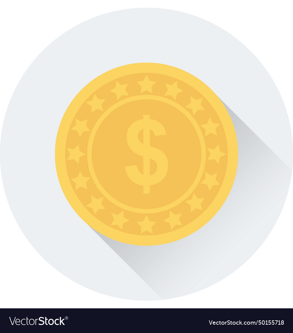Dollar coin icon Royalty Free Vector Image - VectorStock