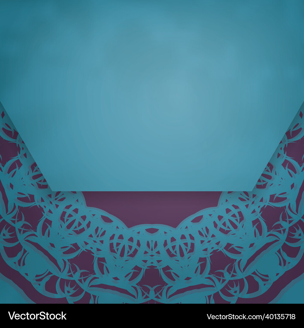 Greeting brochure in turquoise color Royalty Free Vector