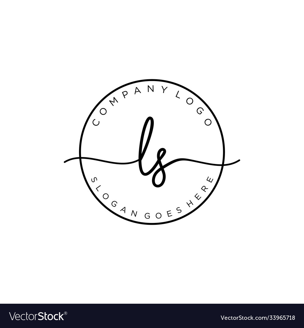 Initial ls handwriting logo with circle template Vector Image