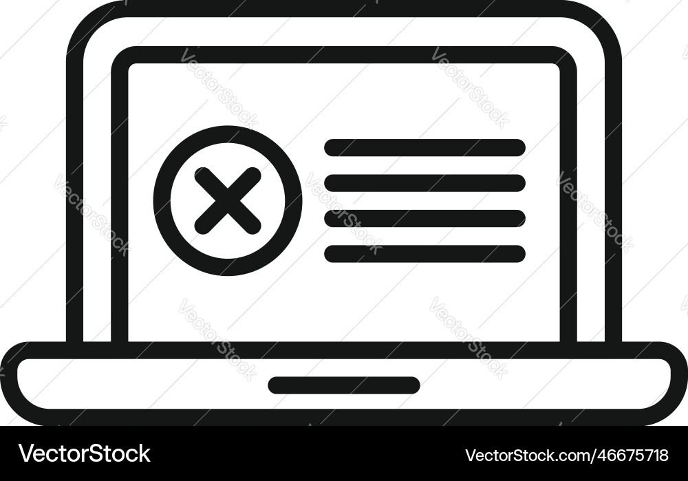 Laptop user ban icon outline digital expel Vector Image