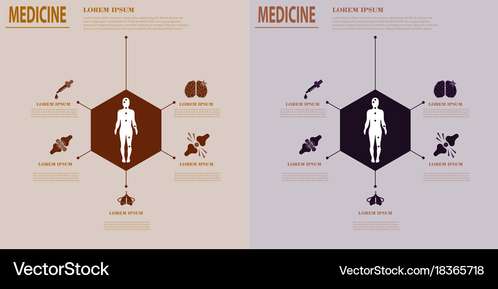 Medical infographic health problems Royalty Free Vector