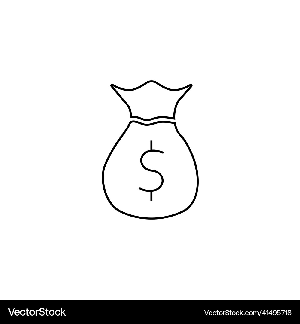 Money bag line icon outline logo linear Royalty Free Vector