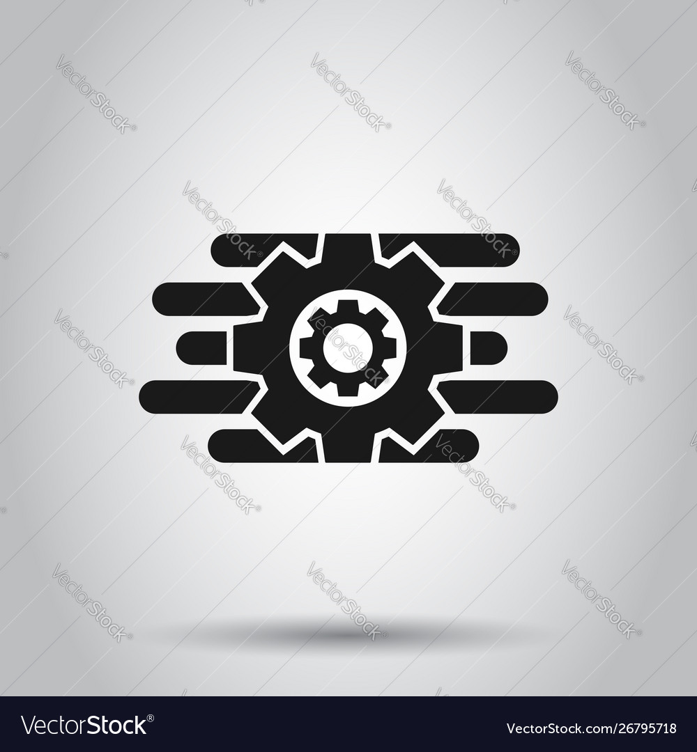 Operation project icon in flat style gear process Vector Image