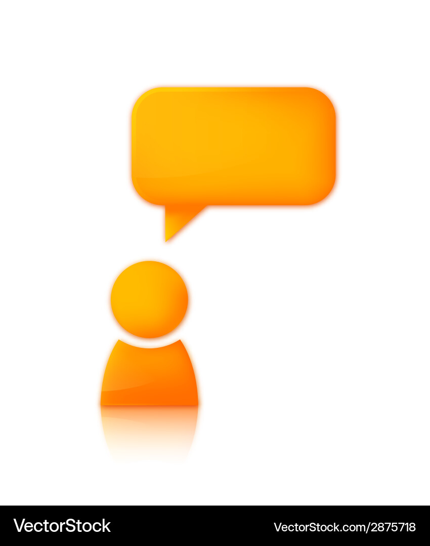 Person with speech bubble orange icon man Vector Image