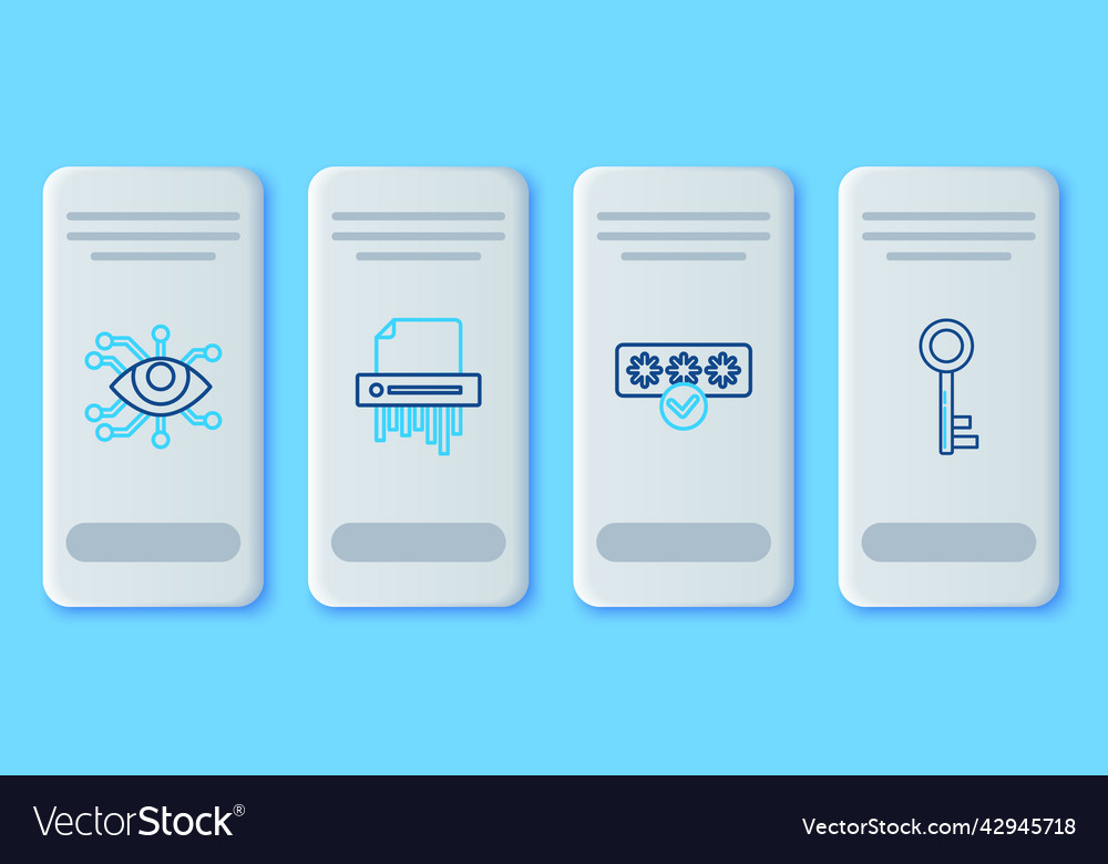 Set line paper shredder confidential password Vector Image Set line paper shredder confidential password Vector Image