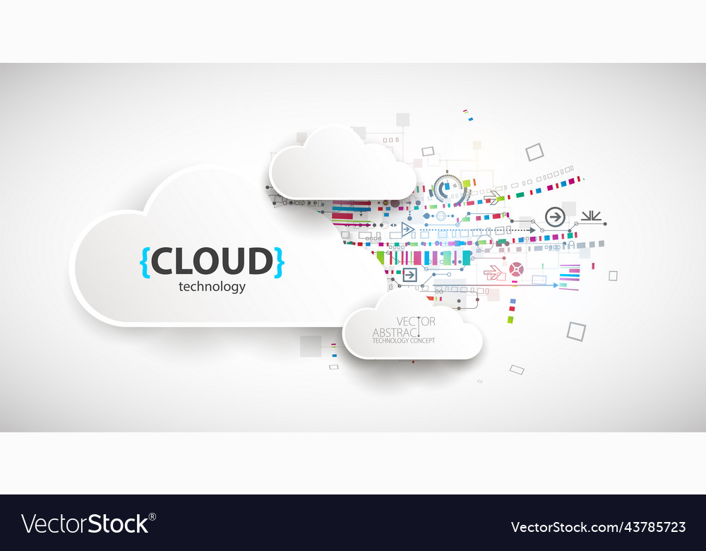 Cloud storage technology integrated digital web Vector Image