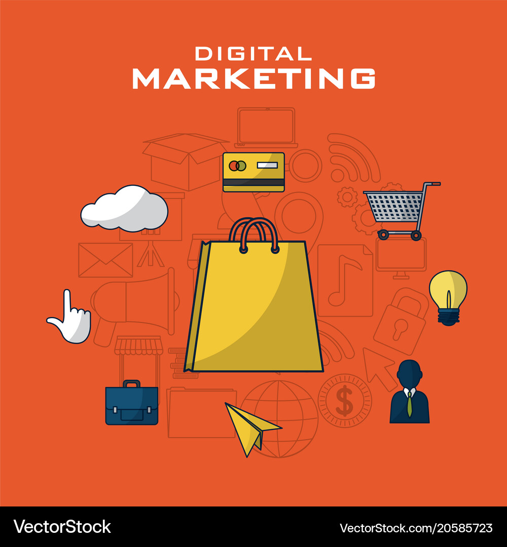 Digital marketing business Royalty Free Vector Image