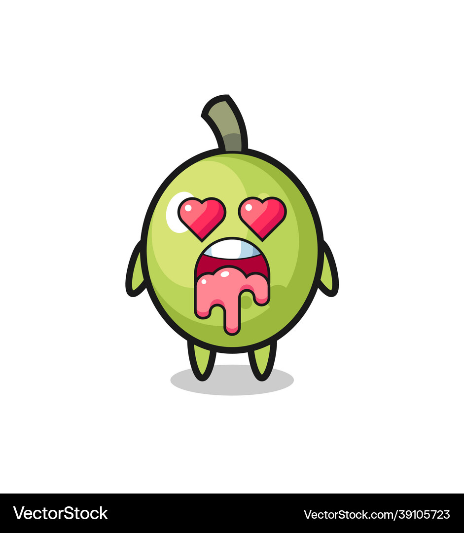 Falling in love expression of a cute olive Vector Image