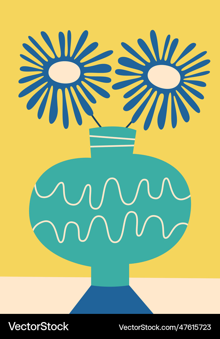 Flowers in vase with background Royalty Free Vector Image