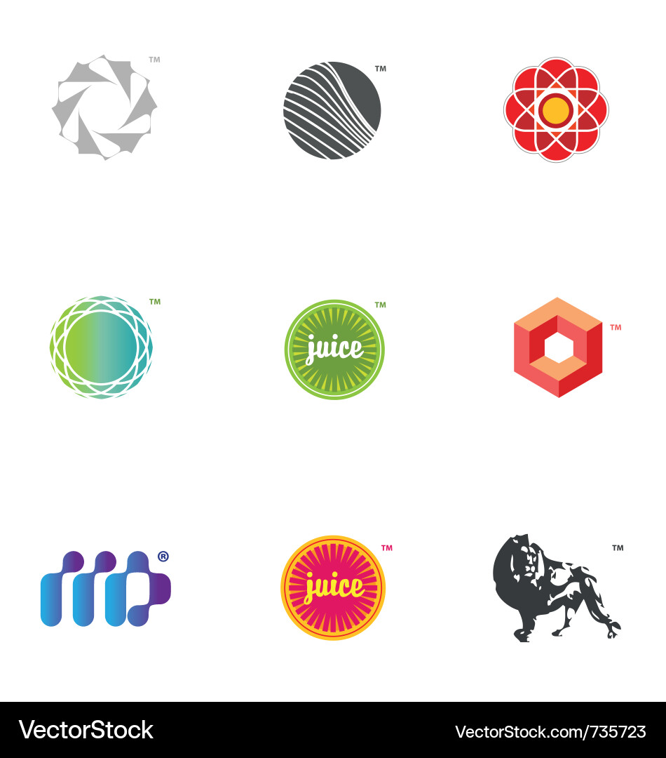 Graphic icons and logos Royalty Free Vector Image