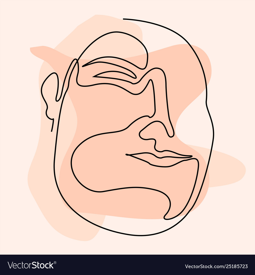 Isolated Simplicity Face On A Colored Background Vector Image
